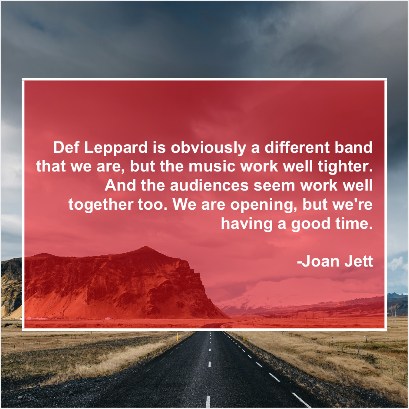 Joan Jett – Def Leppard is obviously a… – Success Manifestation Secrets